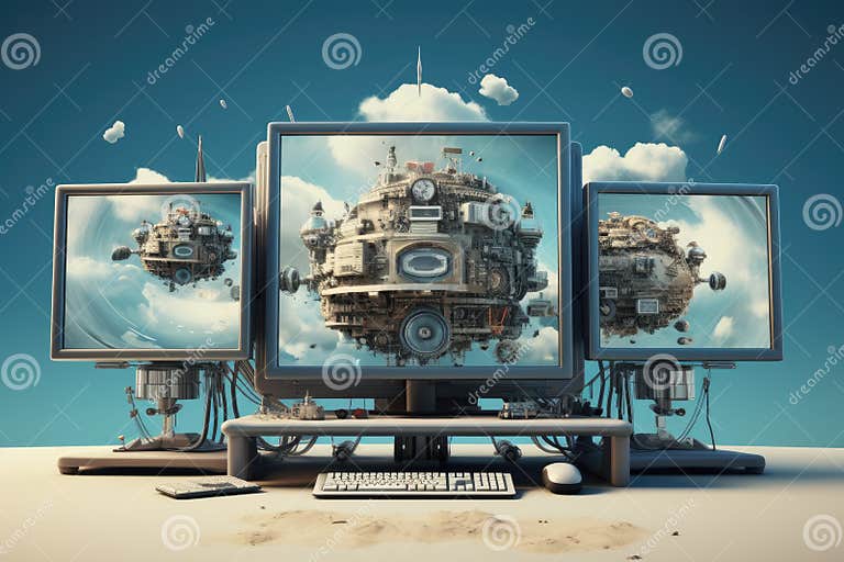 Computer Displaying Web Pages Stock Photo - Image of creative ...