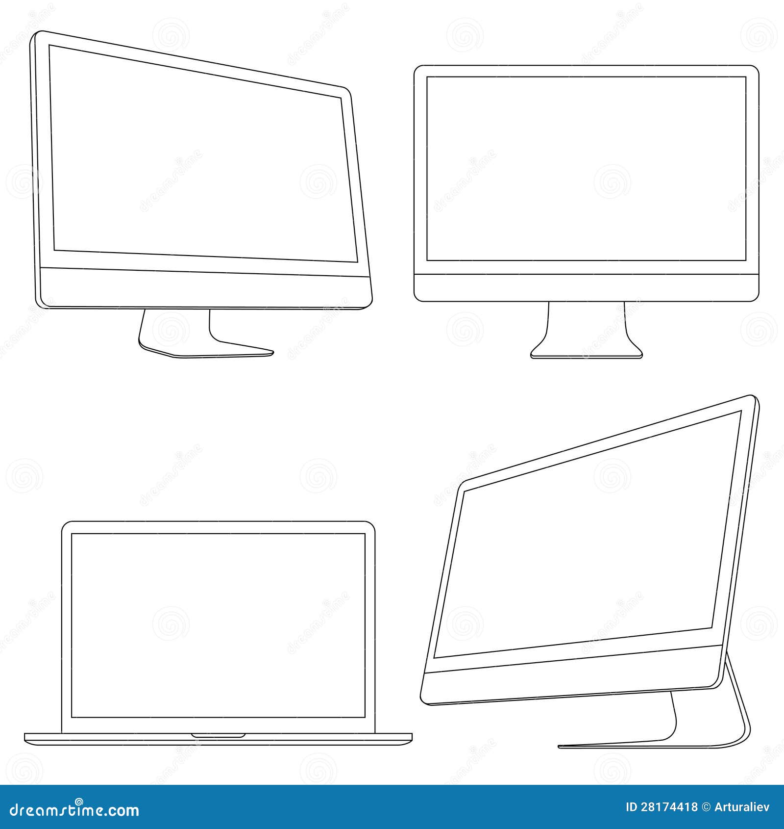 Computer Displays and Laptop Stock Vector - Illustration of icon, copy ...
