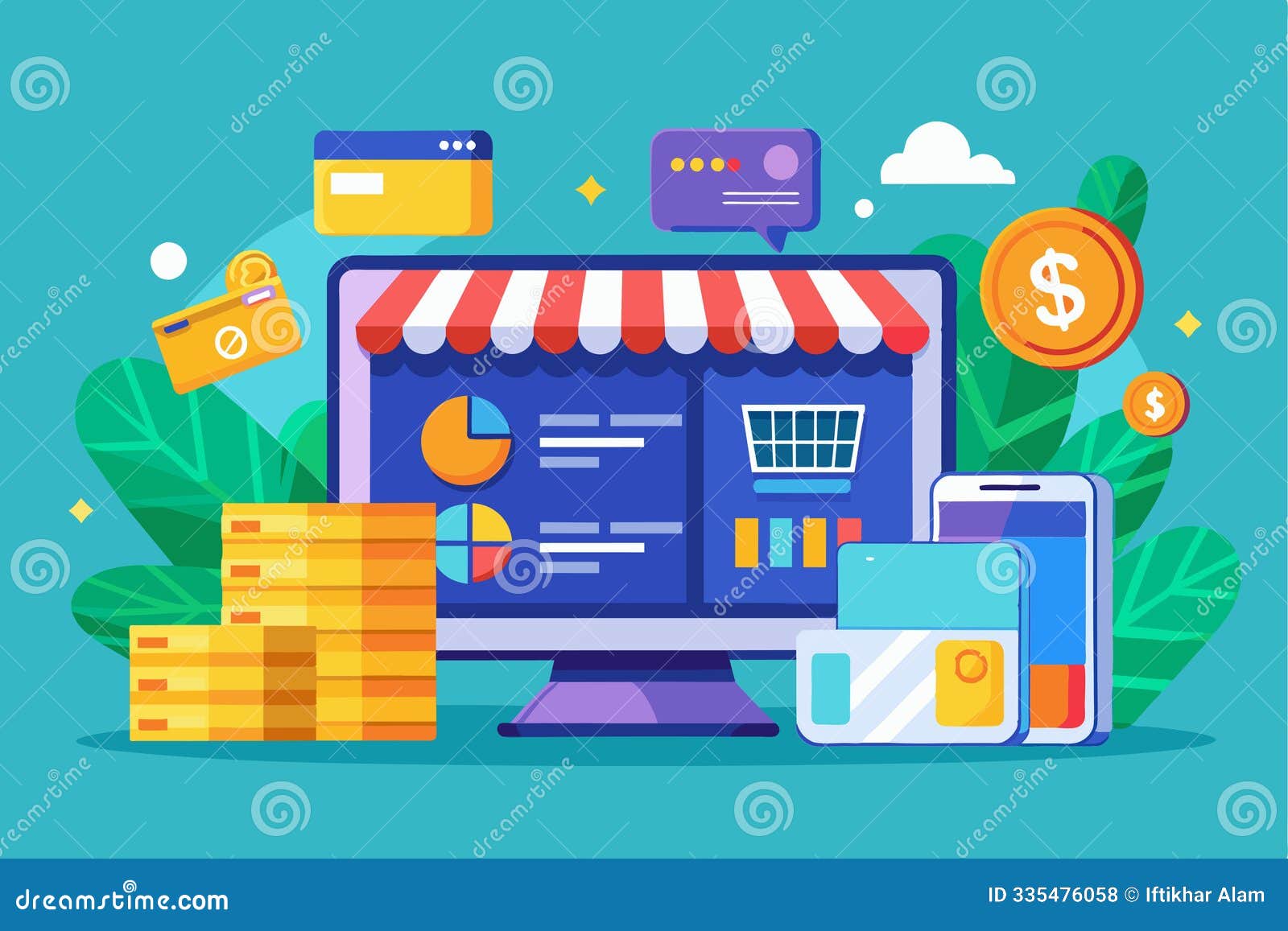 A Computer Displays an Online Shopping Interface with Various Payment ...