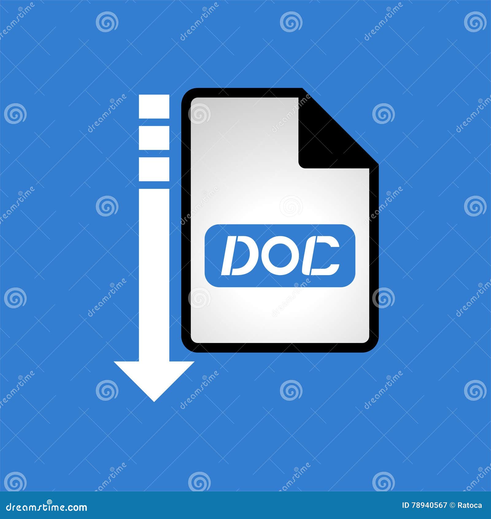 Computer doc file icon stock vector. Illustration of informatics - 78940567