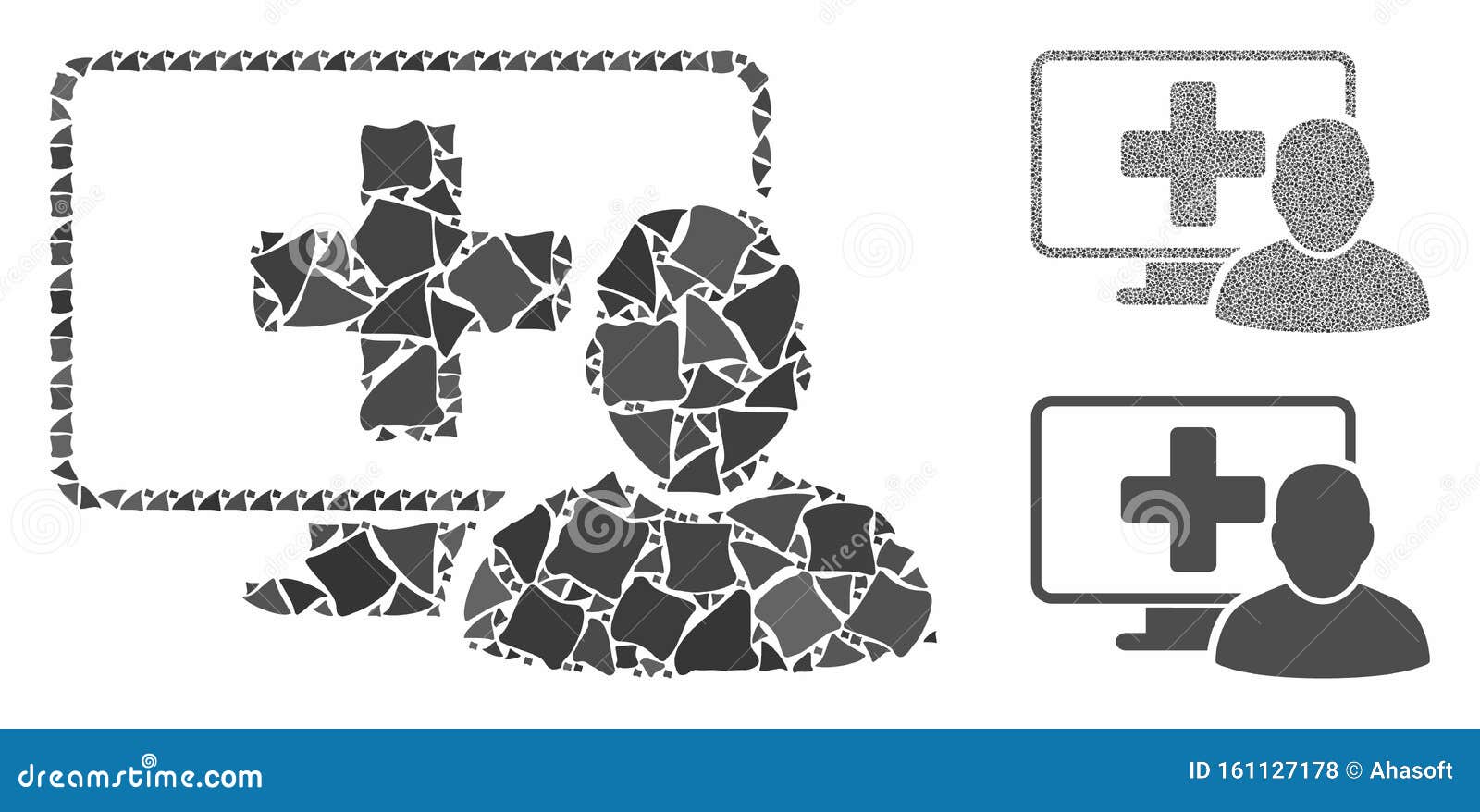 Computer Doctor Composition Icon of Tremulant Items Stock Vector ...