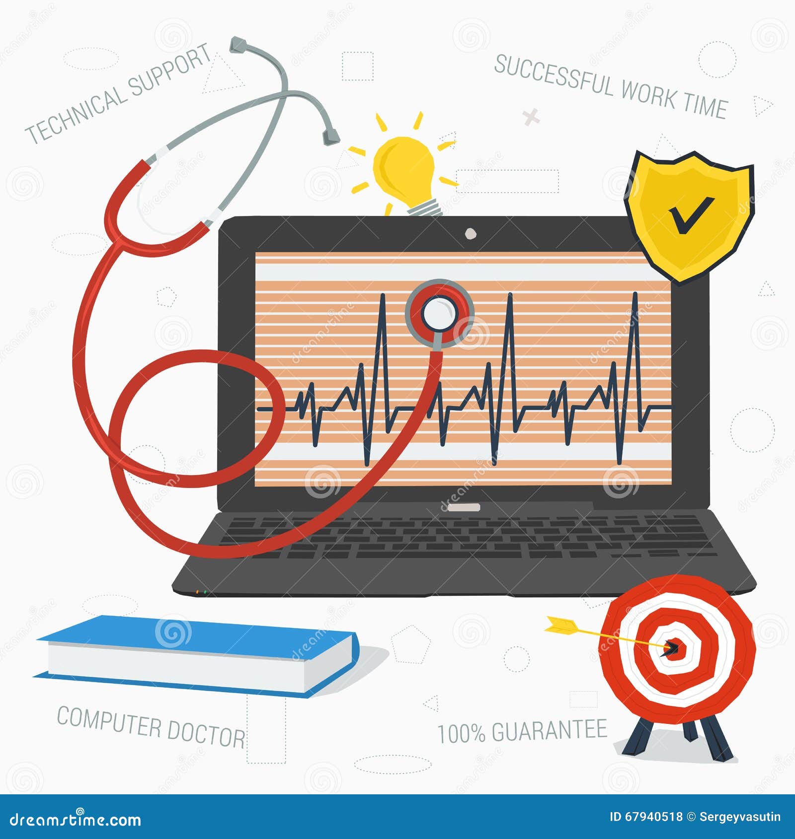 Computer doctor concept stock illustration. Illustration of directory ...