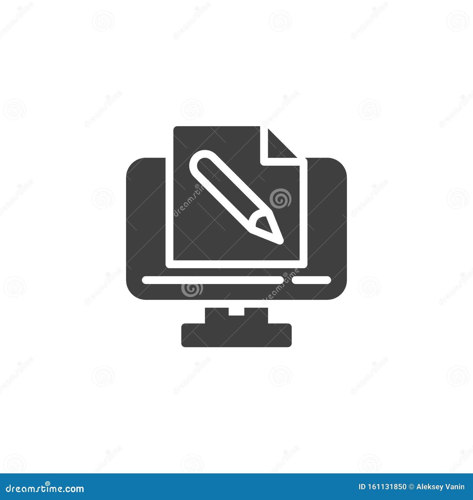 Computer Document Edit Vector Icon Stock Vector - Illustration of ...