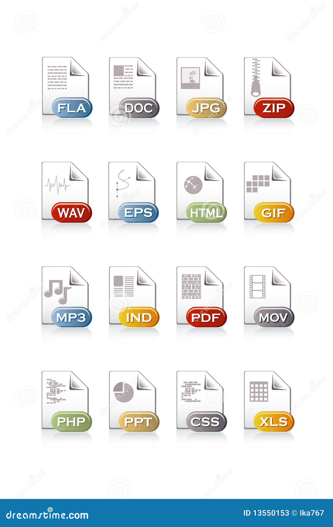 Computer document icon set stock vector. Illustration of symbol - 13550153