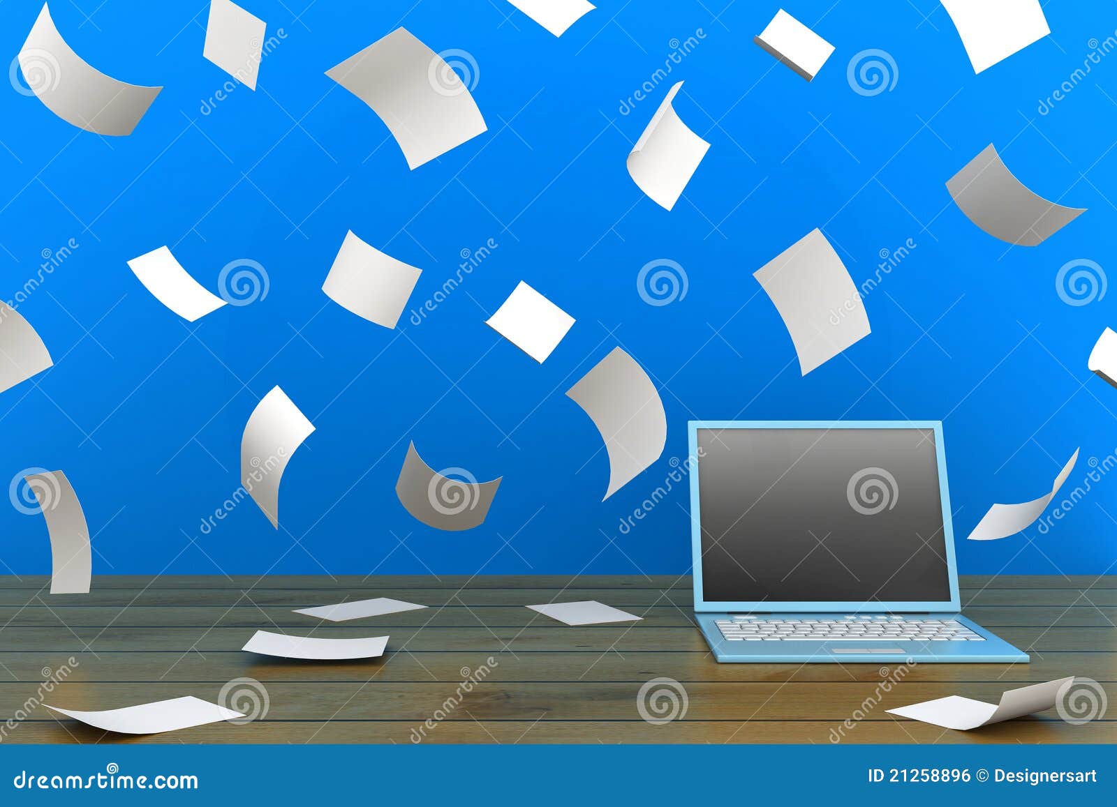 Computer and documents stock illustration. Illustration of constitution ...