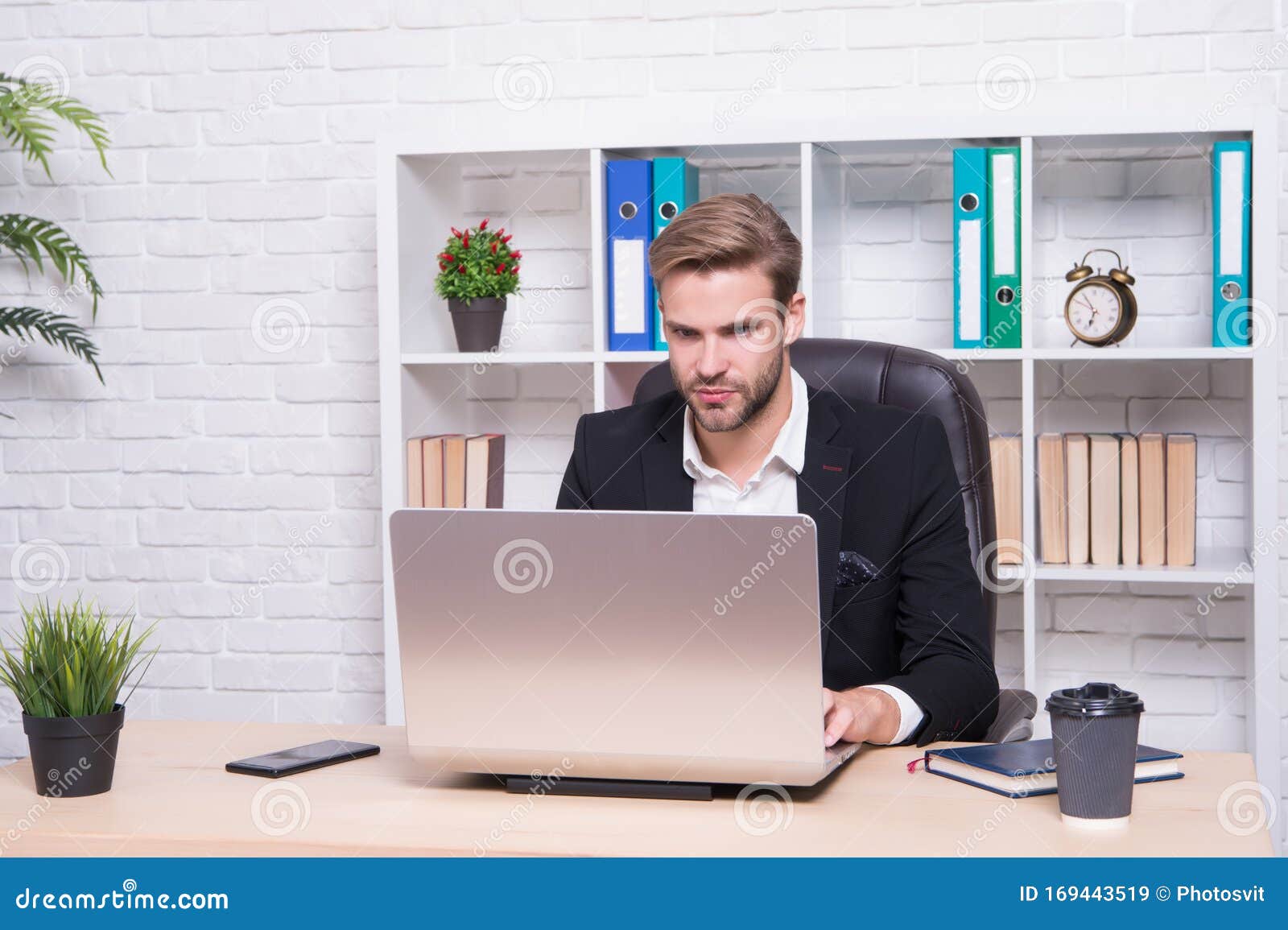 Computer Does More. Computer Specialist or Tech. Handsome Man Work on ...