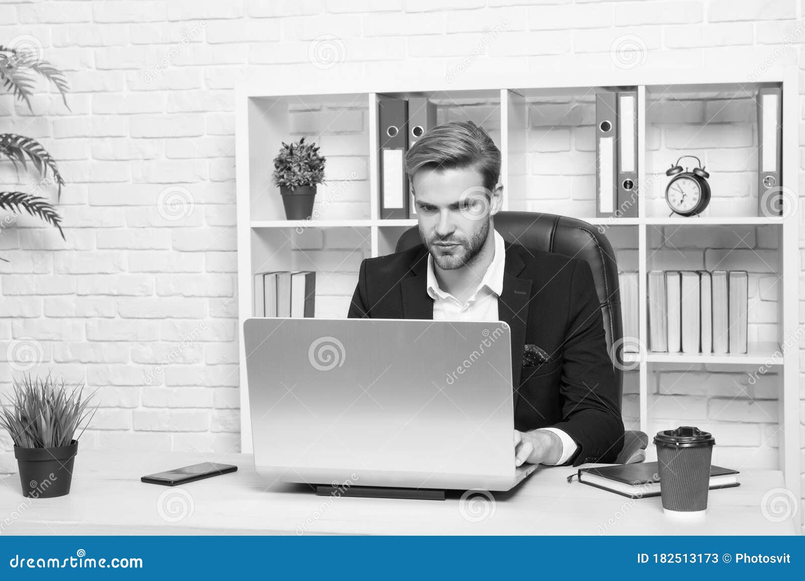 Computer Does More. Computer Specialist or Tech. Handsome Man Work on ...