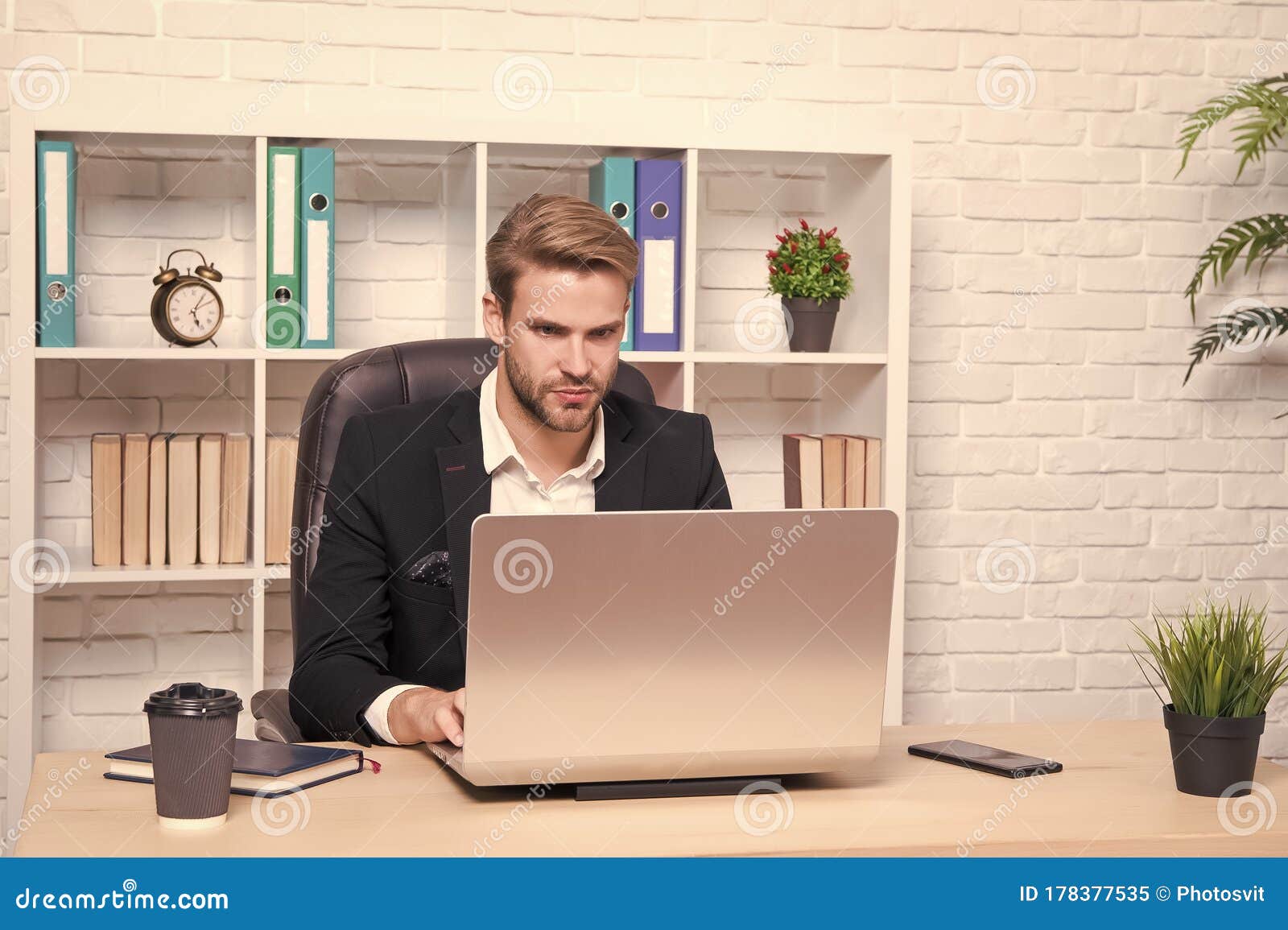 Computer Does More. Computer Specialist or Tech. Handsome Man Work on ...