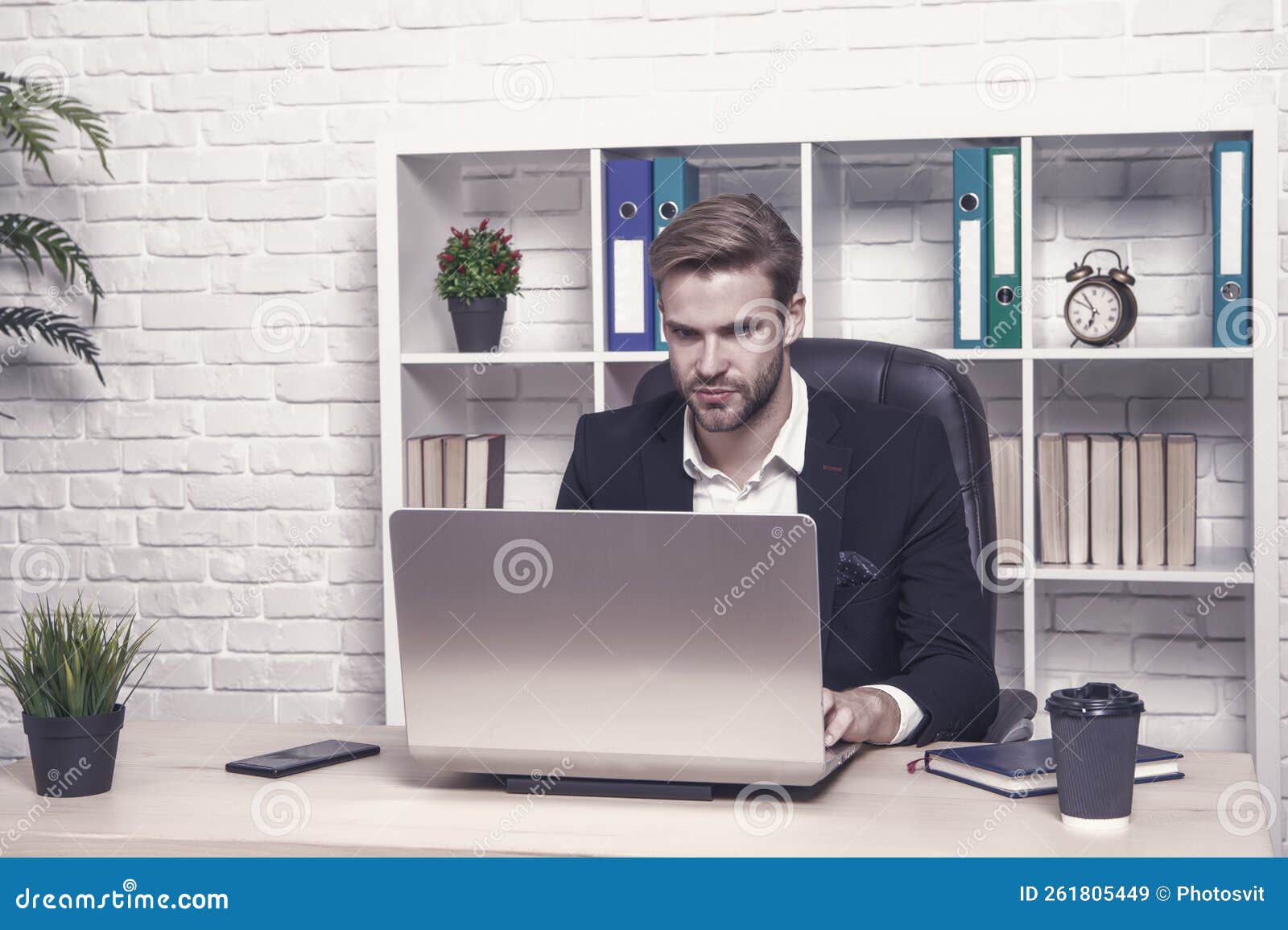 Computer Does More. Computer Specialist or Tech. Handsome Man Work on ...