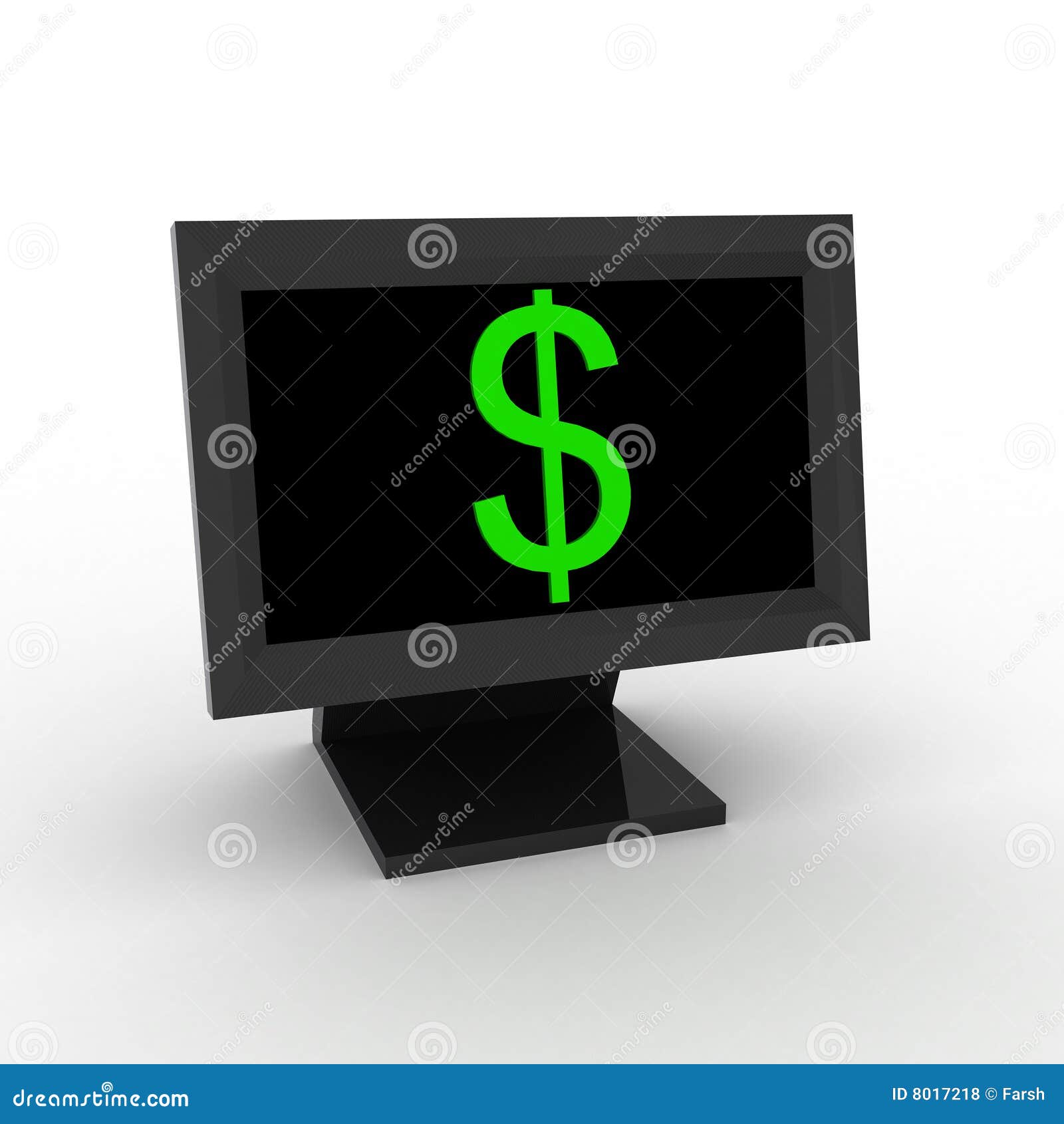 Computer with dollar stock illustration. Illustration of three - 8017218