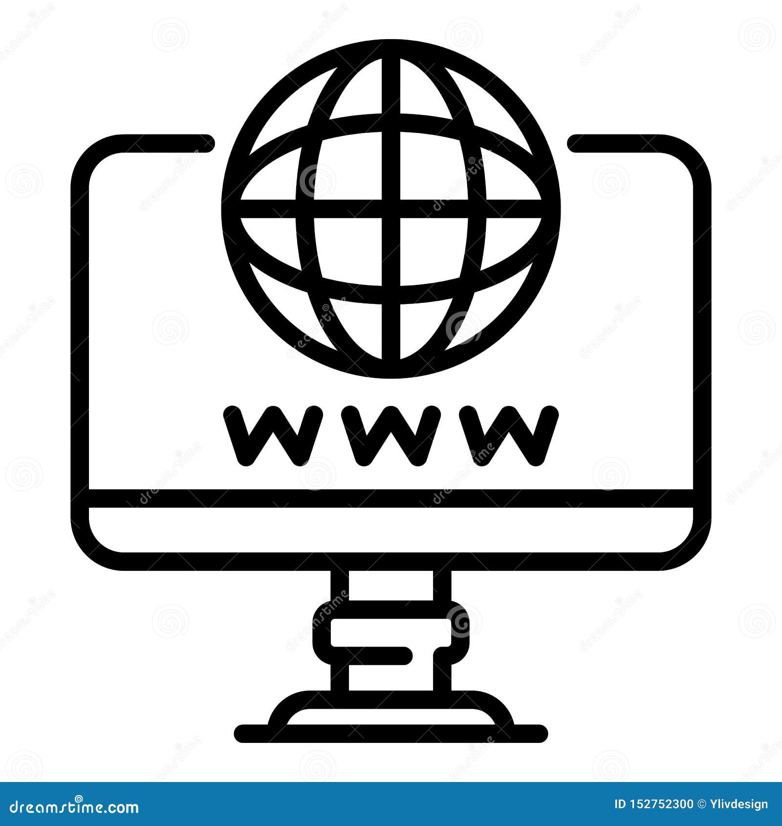 Computer Domain Icon, Outline Style Stock Vector - Illustration of ...