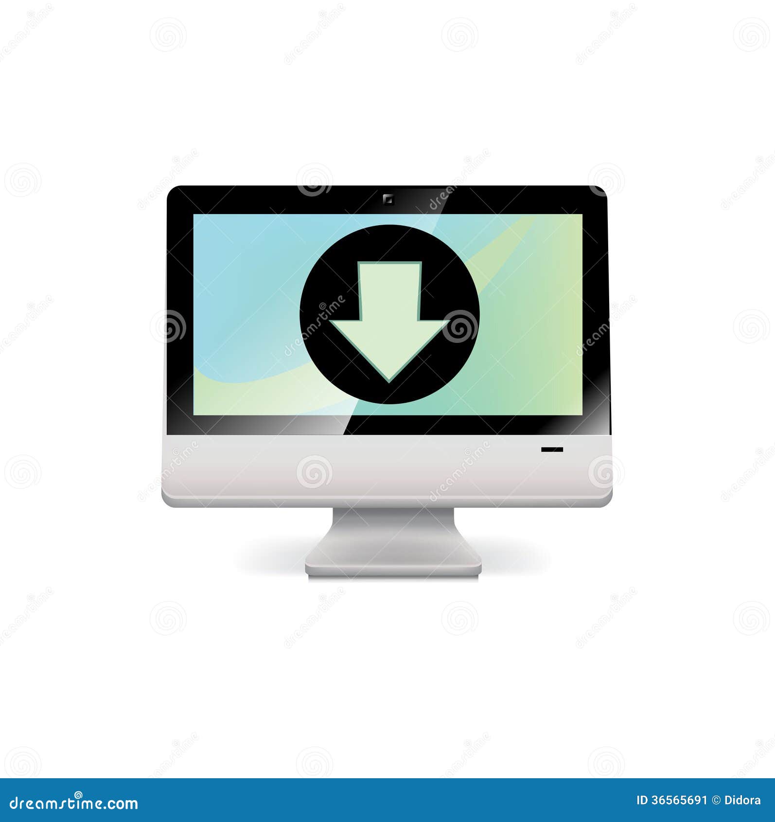 Computer with Download Icon Stock Vector - Illustration of catalog ...