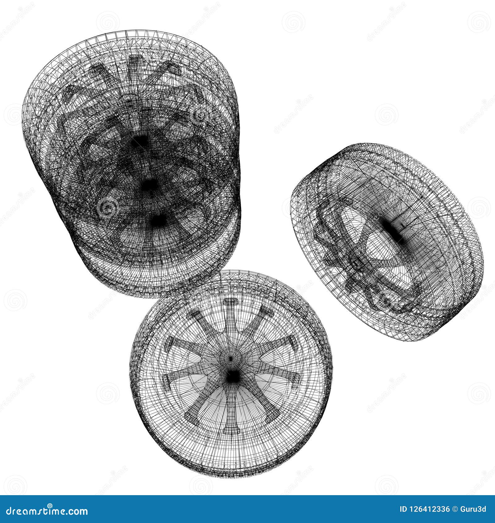 Computer Drawing of Car Wheel. Top View Stock Illustration ...