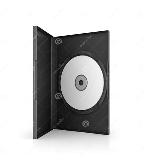 Computer dvd disk in case, stock photo. Image of movie - 57855570