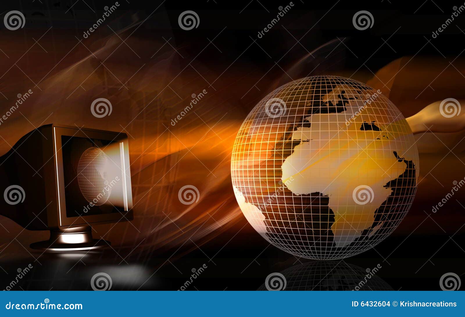 Computer and earth stock illustration. Illustration of colour - 6432604