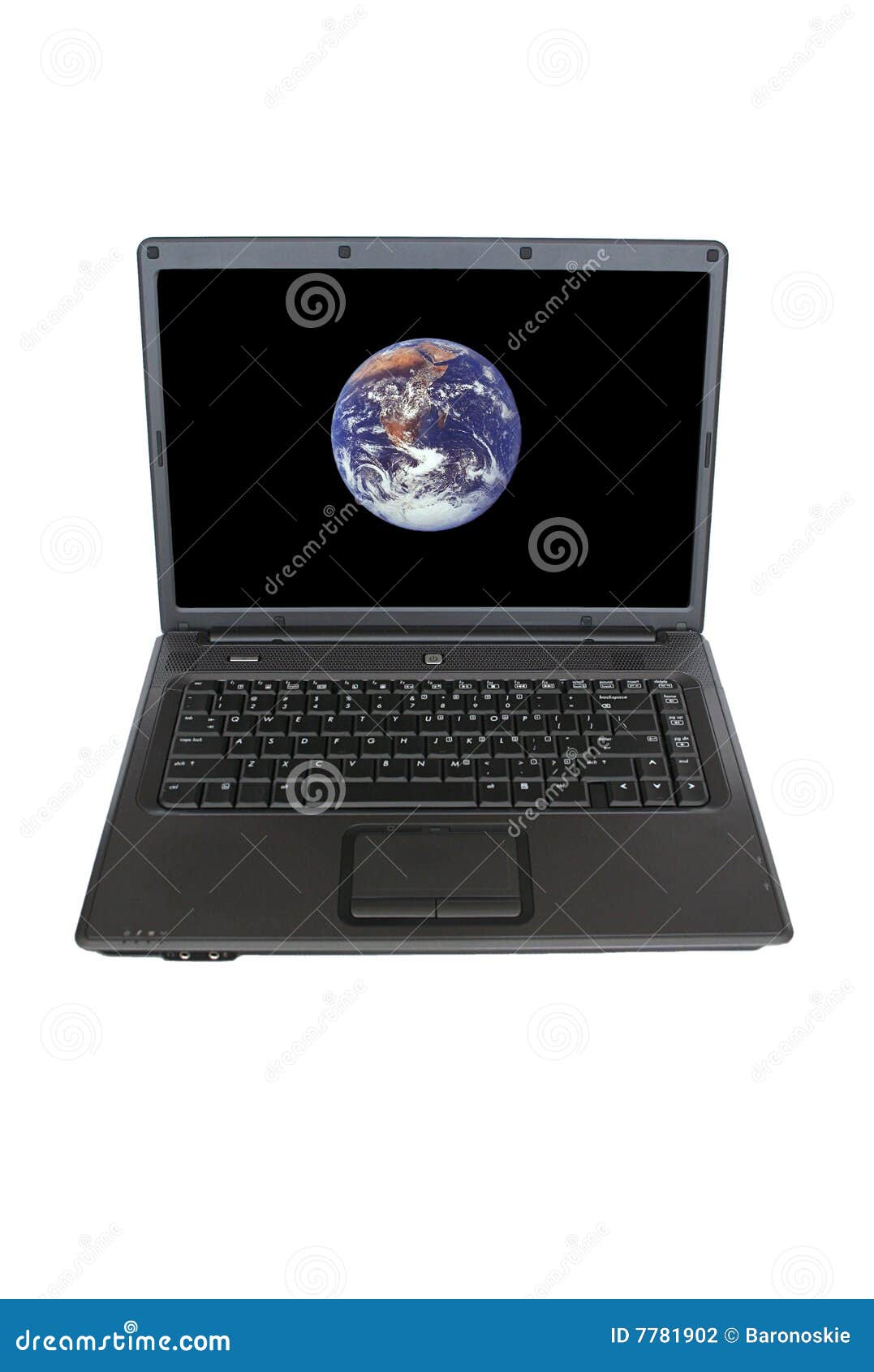 Computer and Earth stock photo. Image of screen, science - 7781902
