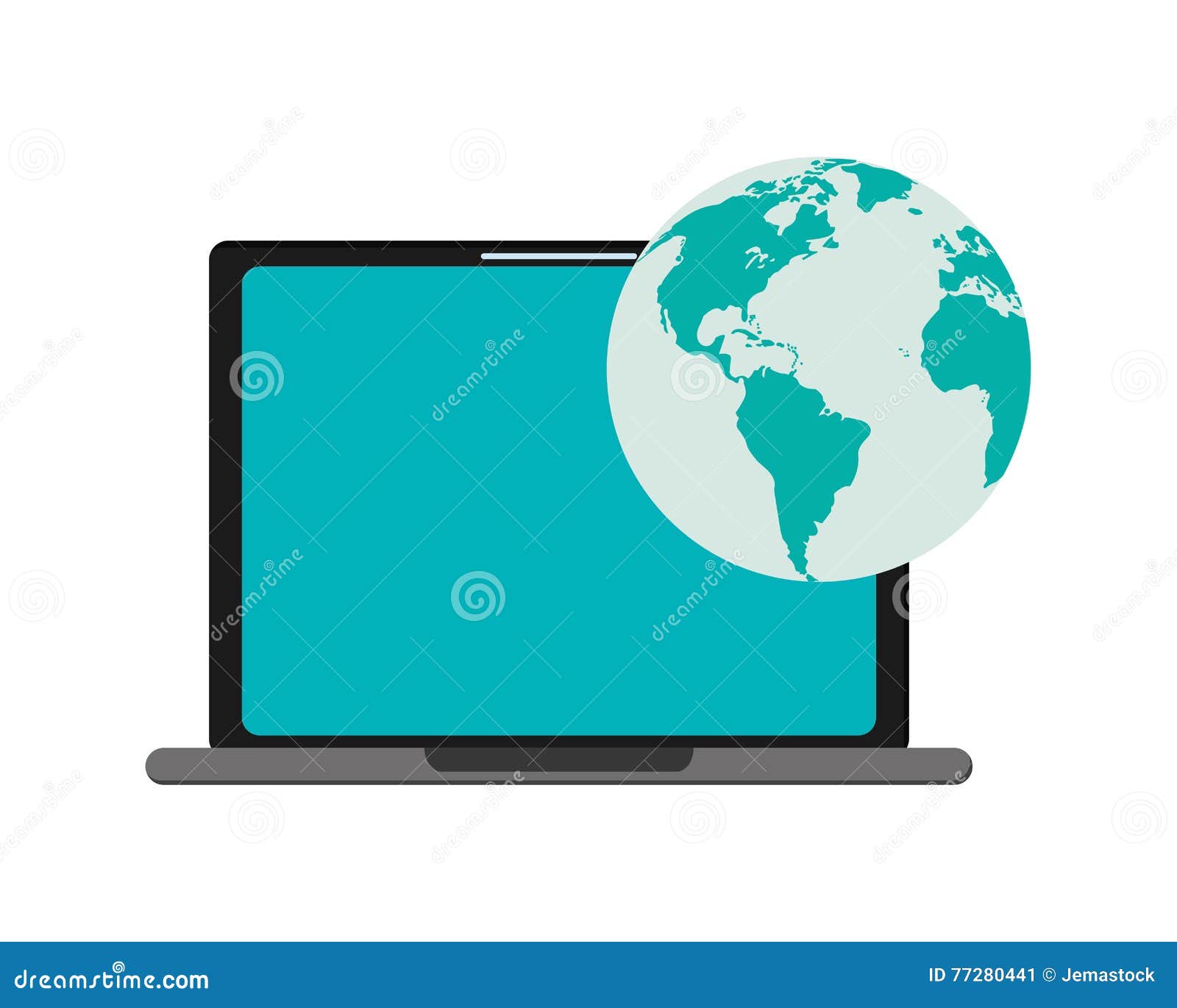 Computer and Earth Globe Icon Stock Vector - Illustration of wide ...