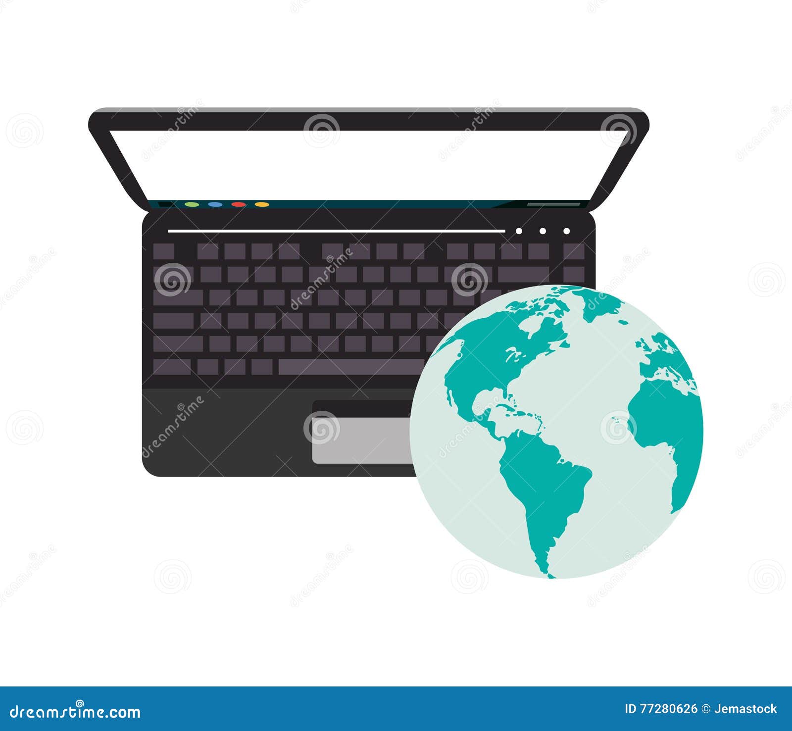 Computer and Earth Globe Icon Stock Vector - Illustration of panel ...