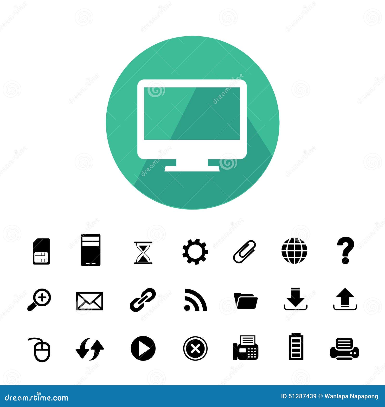 Computer Ed Insieme Dell'icona Di Tecnologia Illustrazione Vettoriale ...