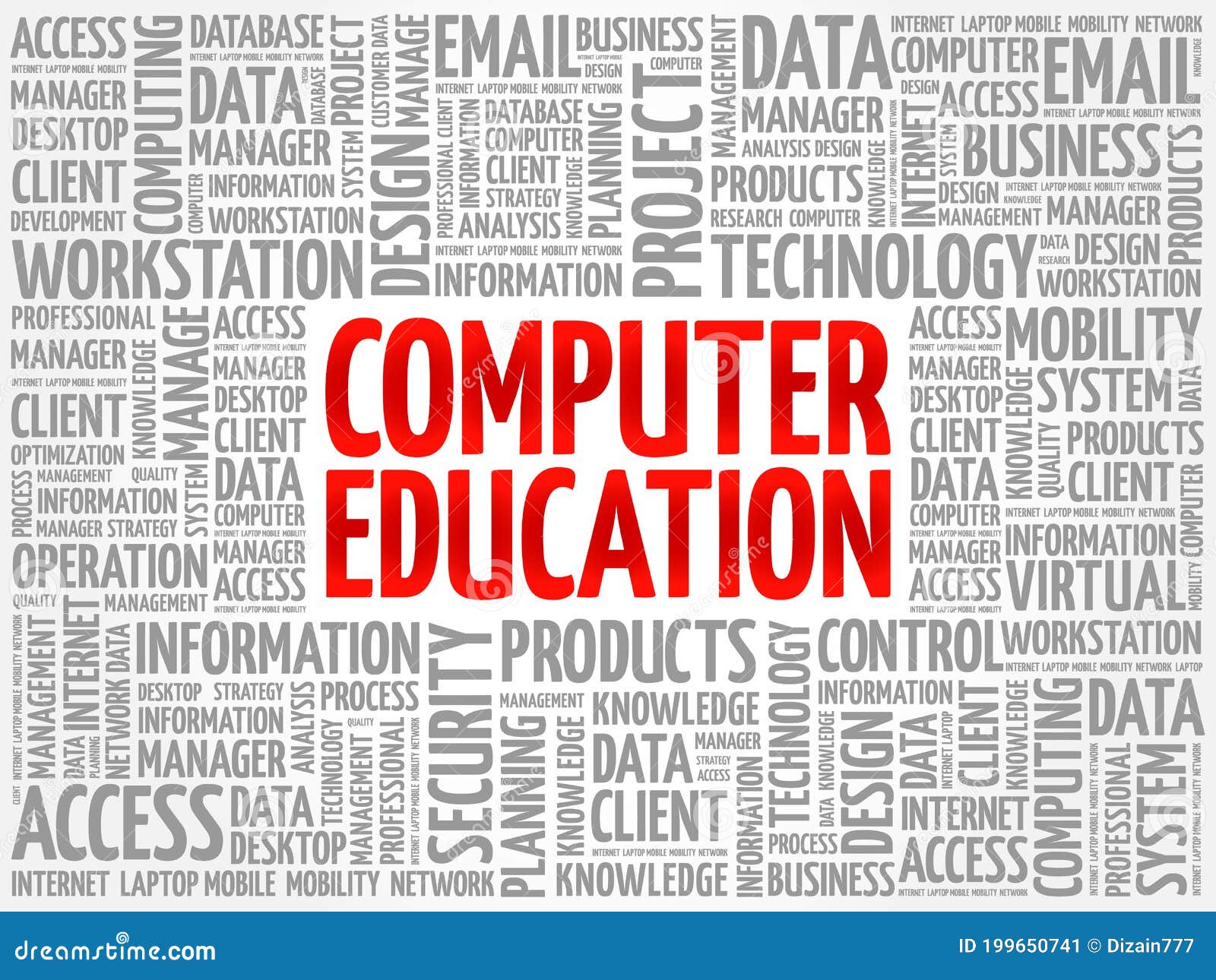 Computer Education Word Cloud Stock Illustration - Illustration of ...