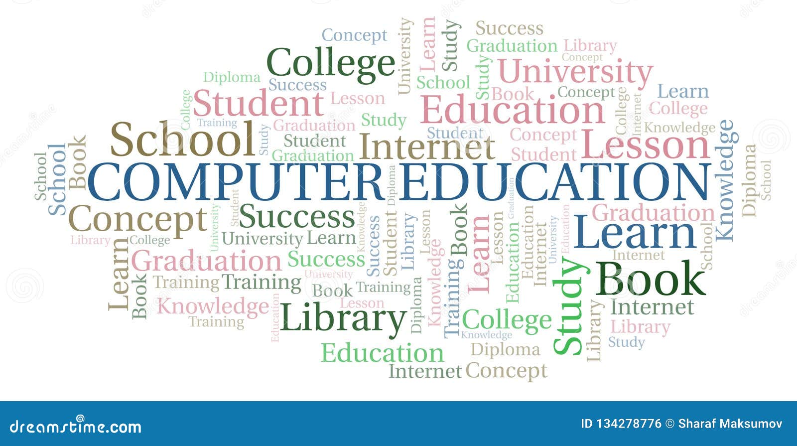 Computer Education Word Cloud Stock Illustration - Illustration of ...