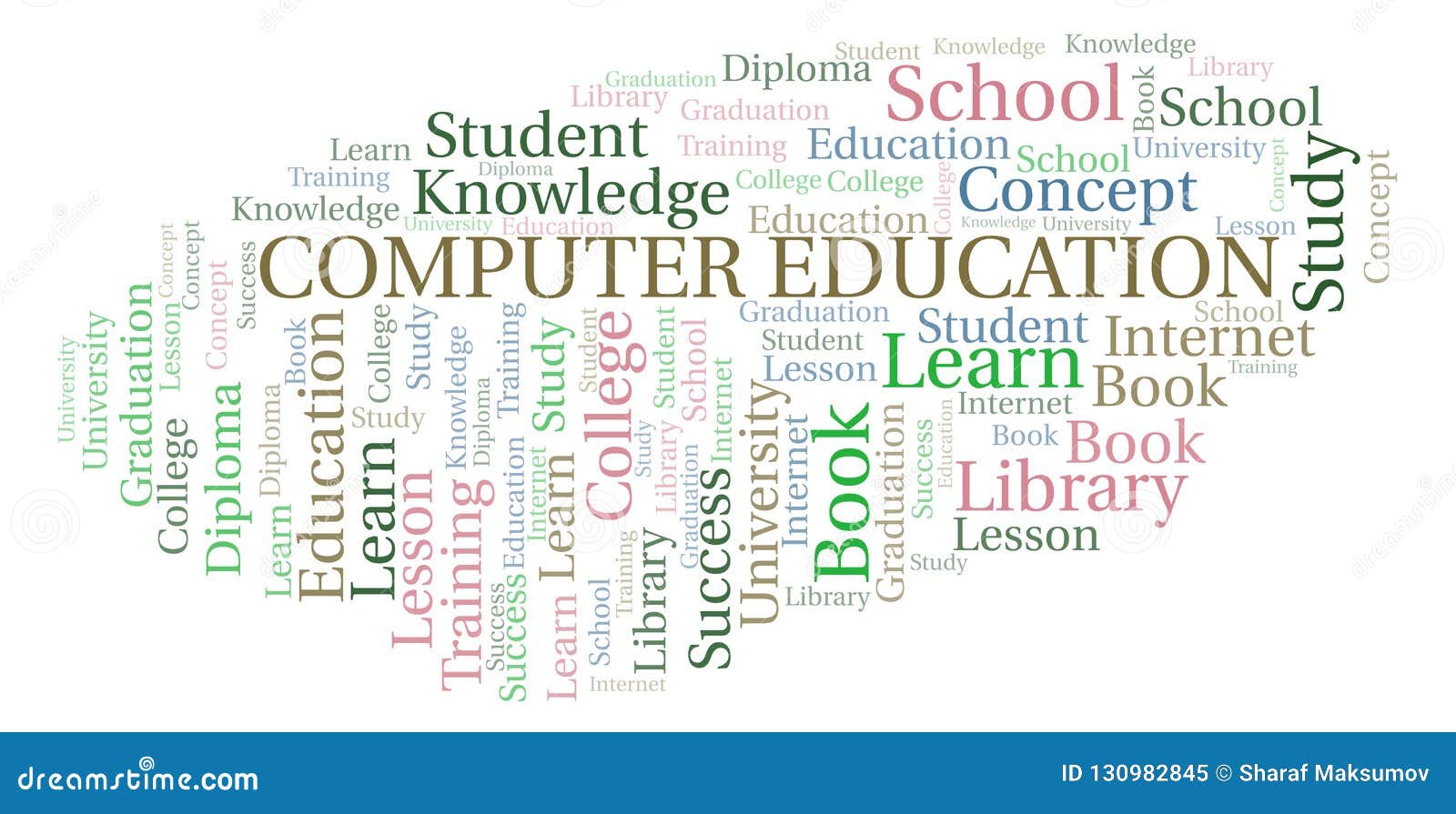Computer Education Word Cloud. Stock Illustration - Illustration of ...