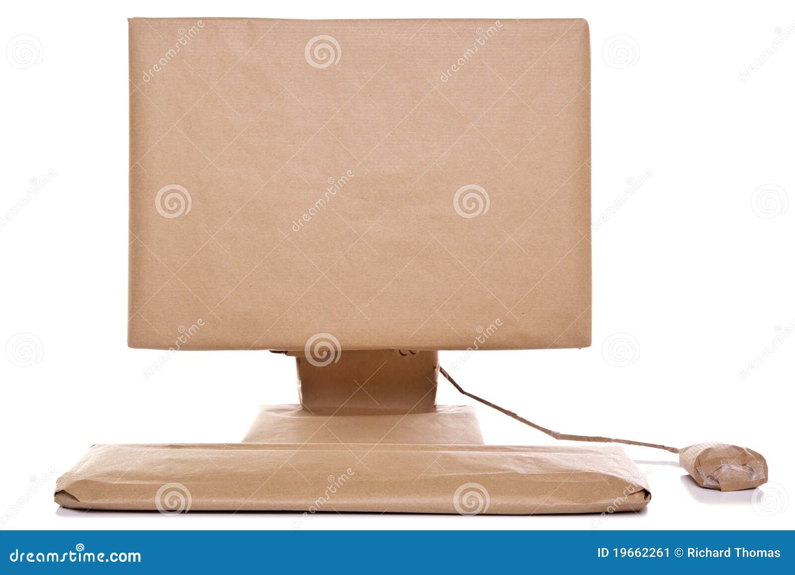 Computer Eingewickelt Im Braunen Papier Stockbild - Bild von platz ...