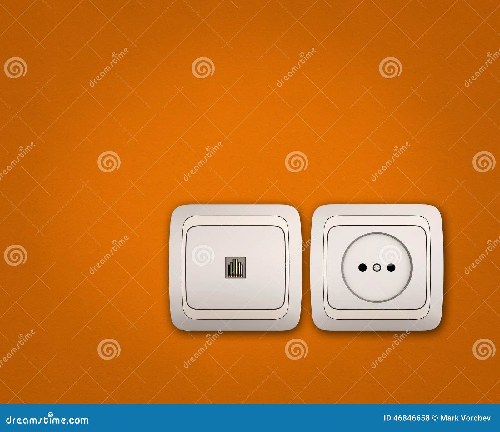 Computer and Electrical Outlets Stock Illustration - Illustration of ...