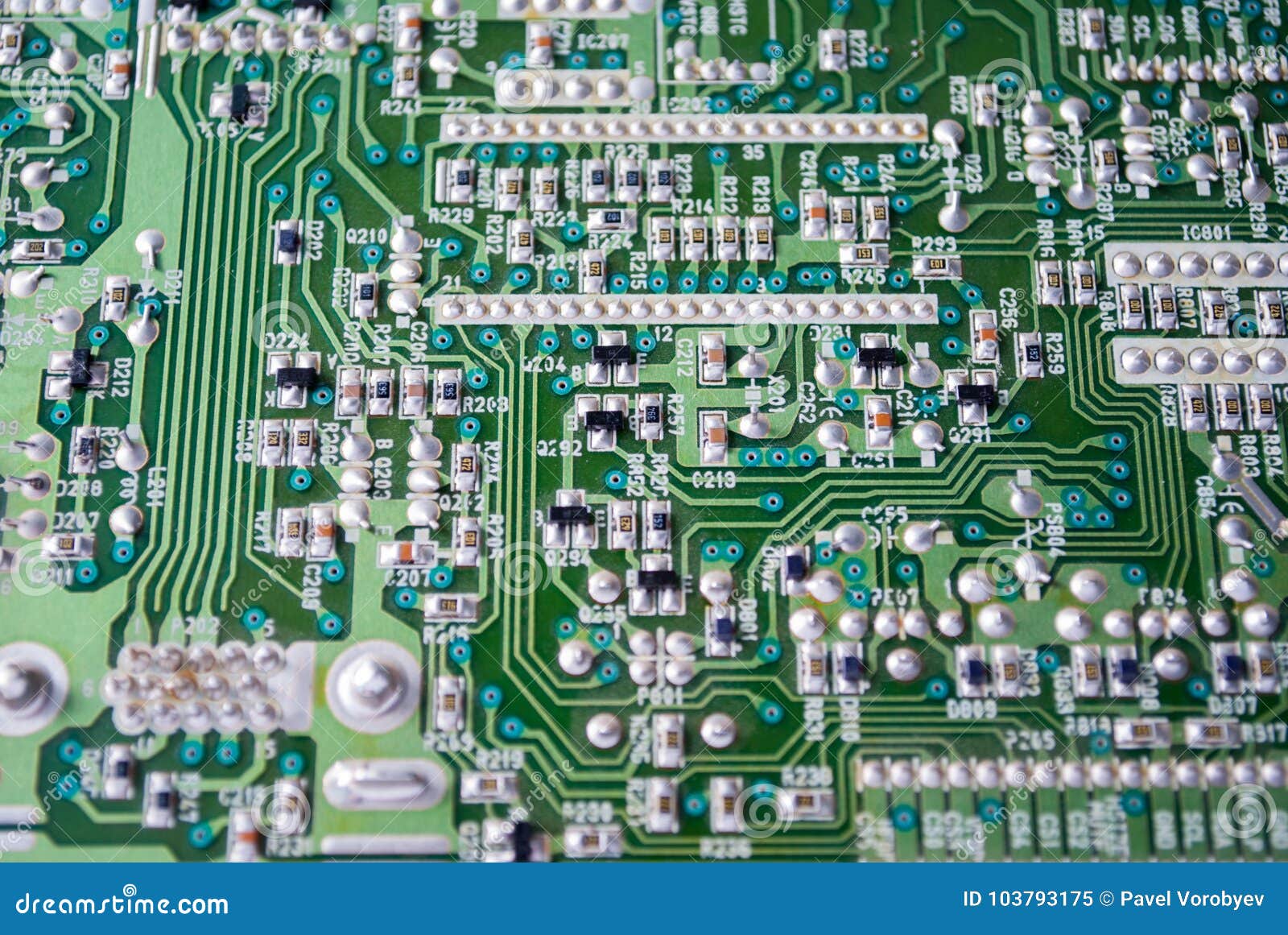 Part of Electronic Circuit Board Stock Image - Image of parts, capacity ...