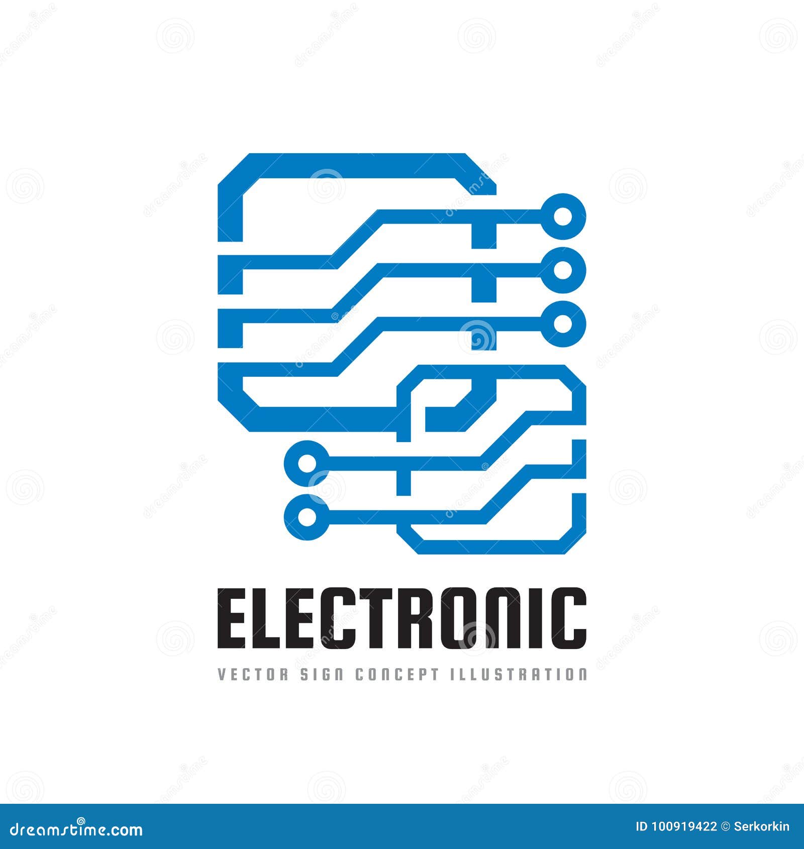 Computer Electronic Chip - Vector Logo Template Concept Illustration ...