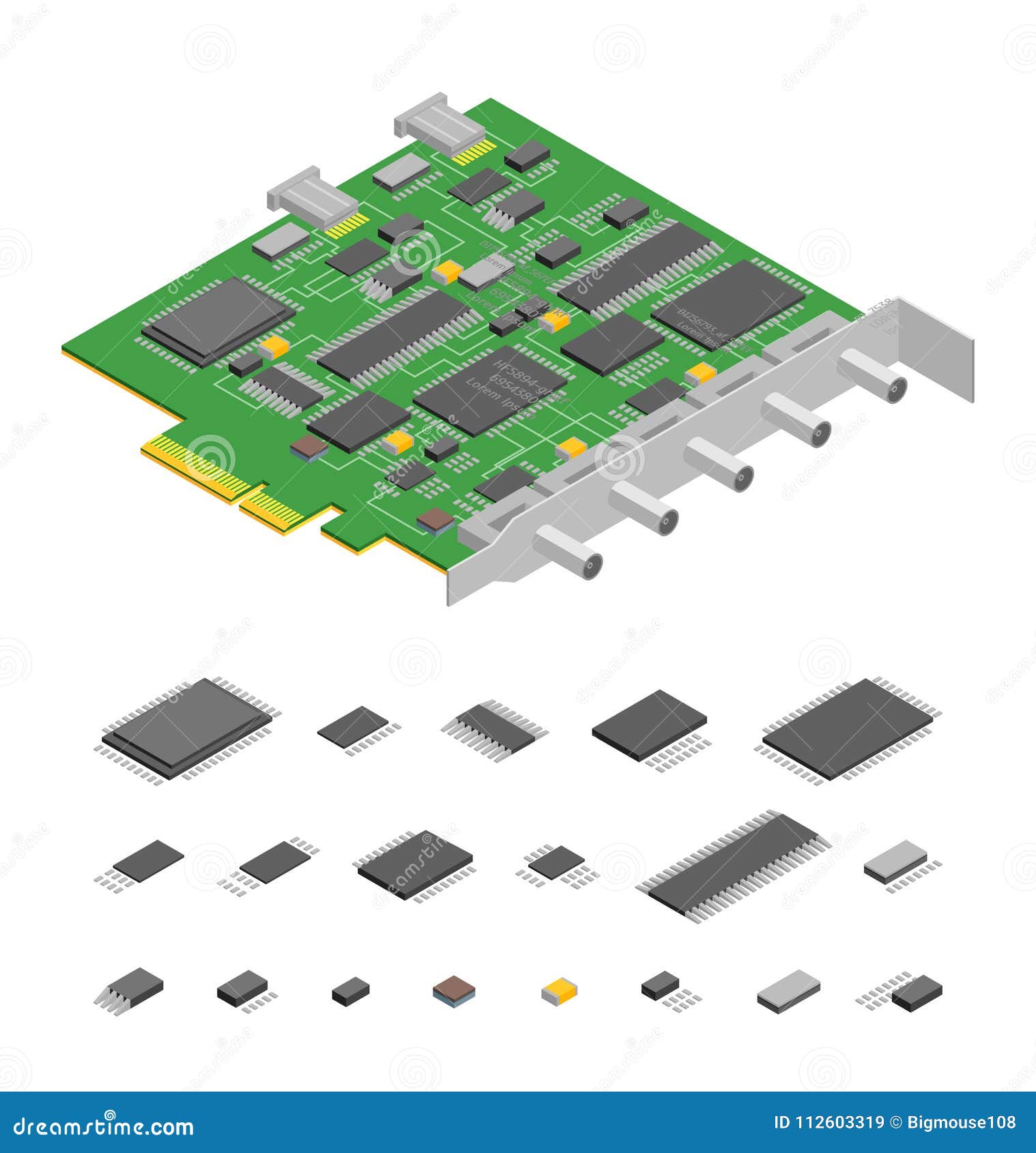 Computer Electronic Circuit Board Component Pc and Elements Part ...