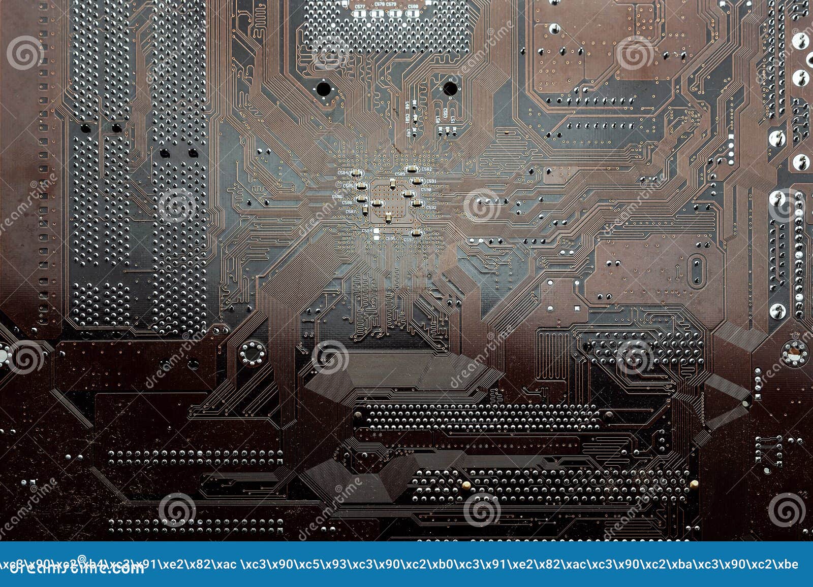 Computer Electronic Microcircuit, Motherboard, Tracks. Computer ...