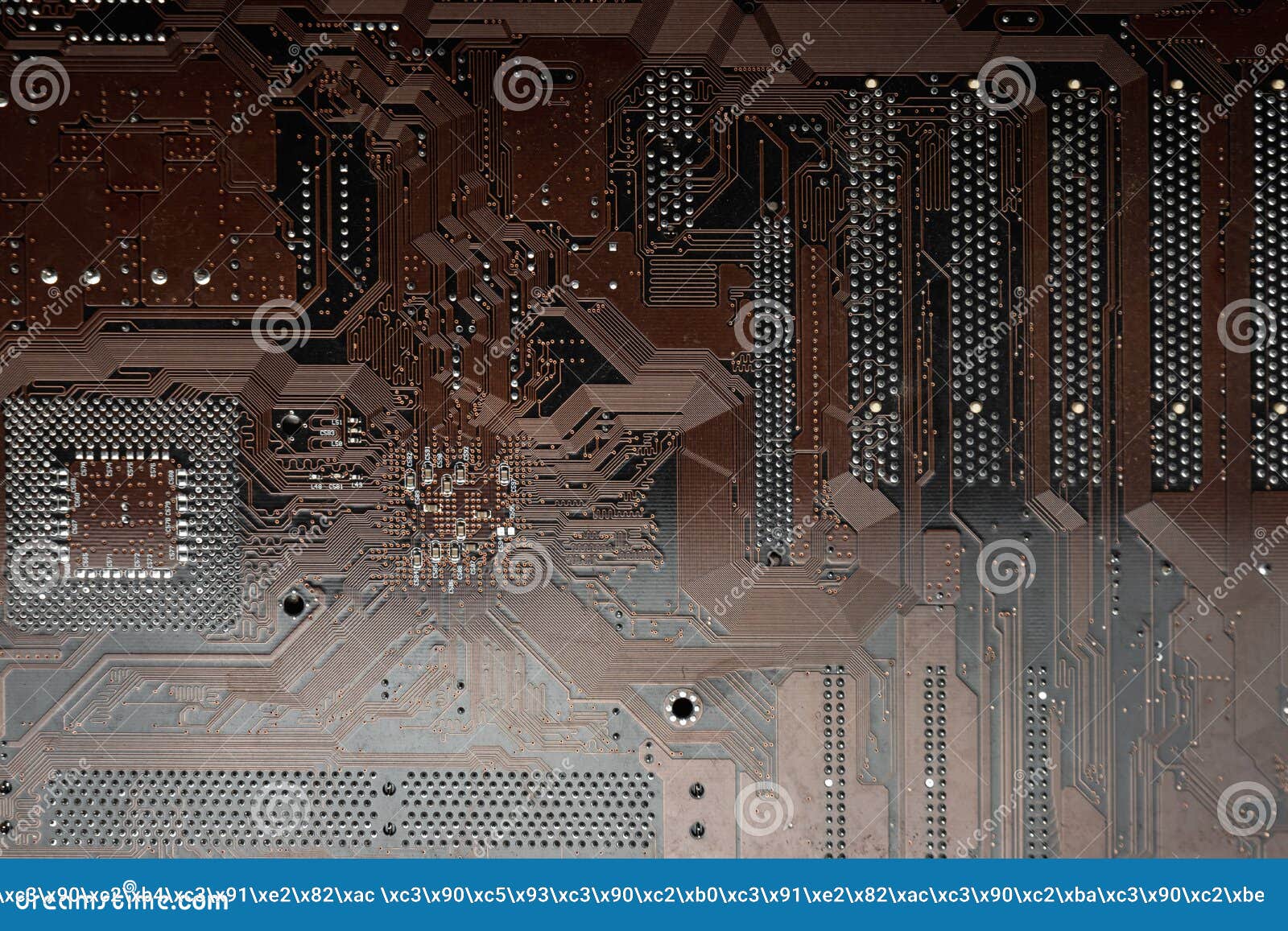 Computer Electronic Microcircuit, Motherboard, Tracks. Computer ...