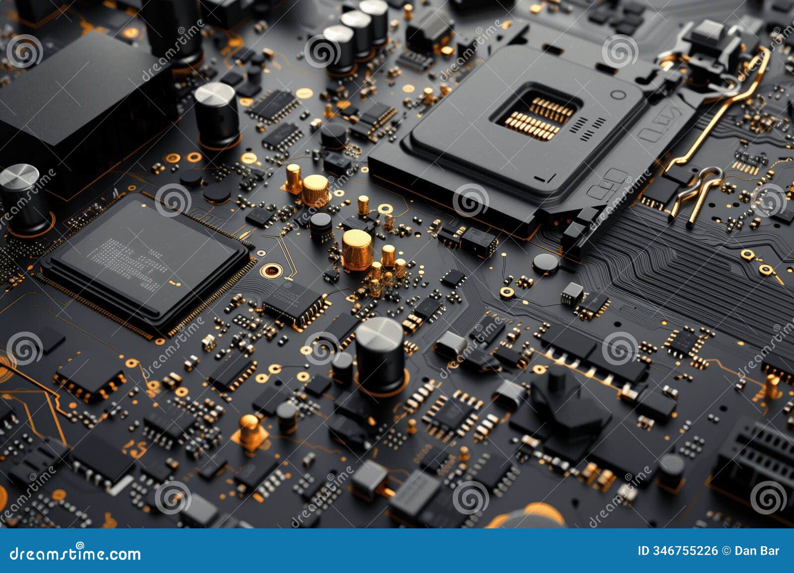 Computer Electronic Motherboard with Advanced Technology, Featuring ...