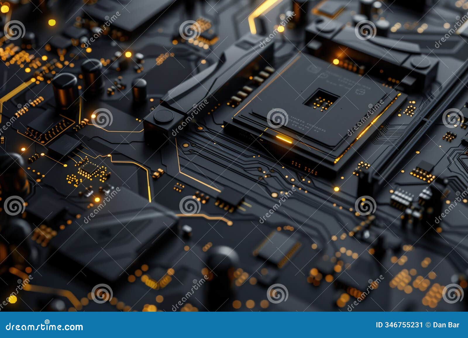 Computer Electronic Motherboard with Advanced Technology, Featuring ...