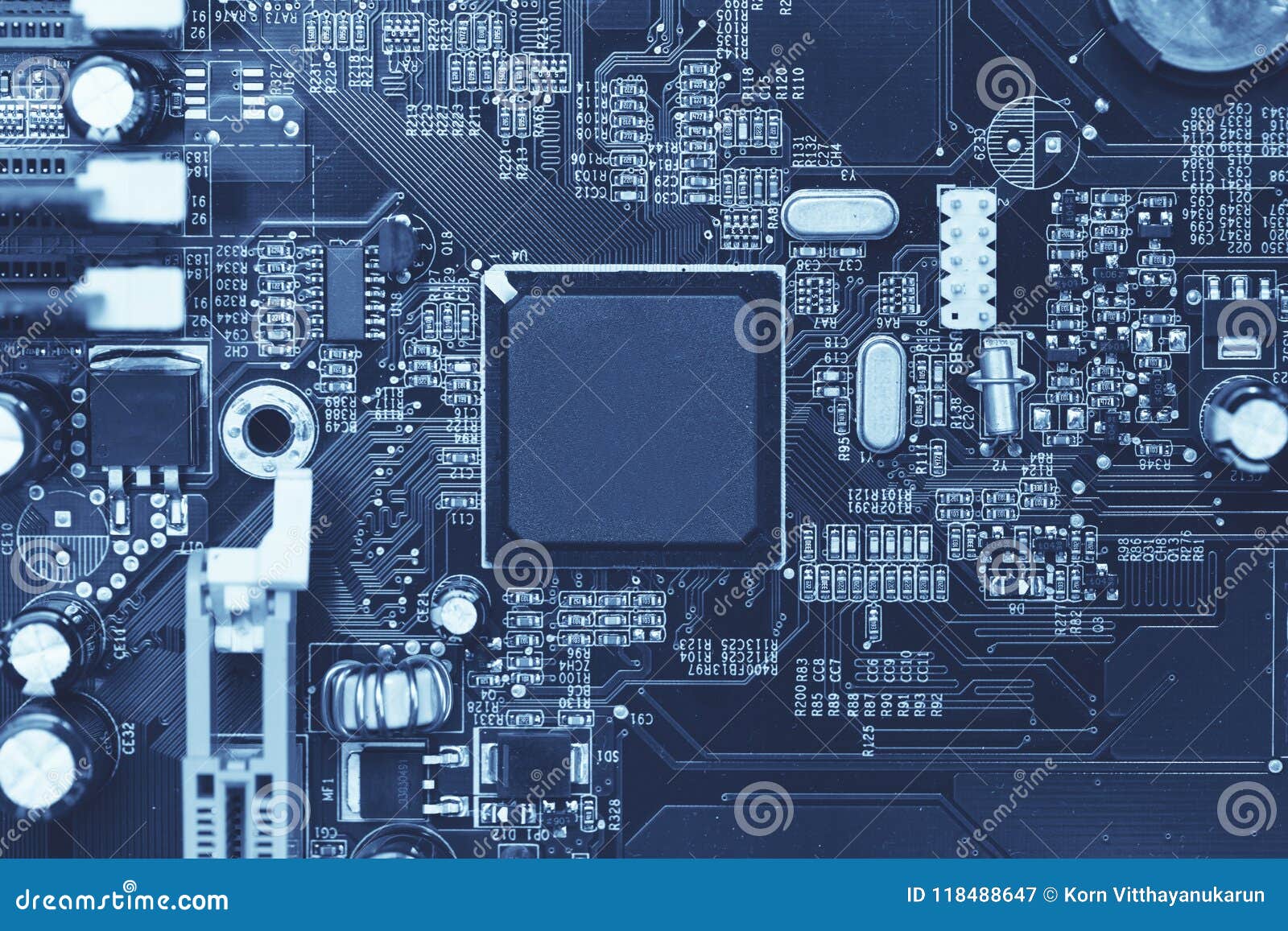 Computer Electronic Silicon Chip Stock Image - Image of information ...