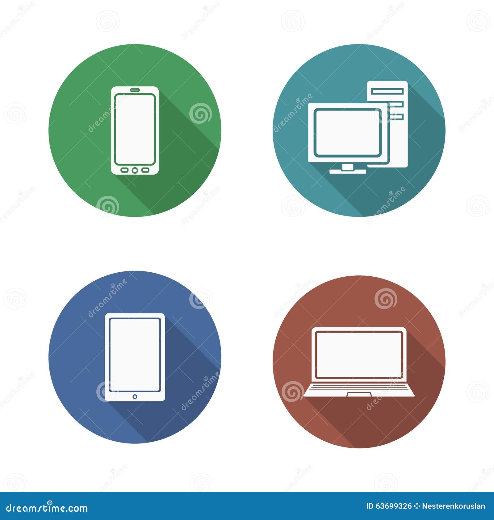 Computer Electronics Icons Set Stock Vector - Illustration of ...