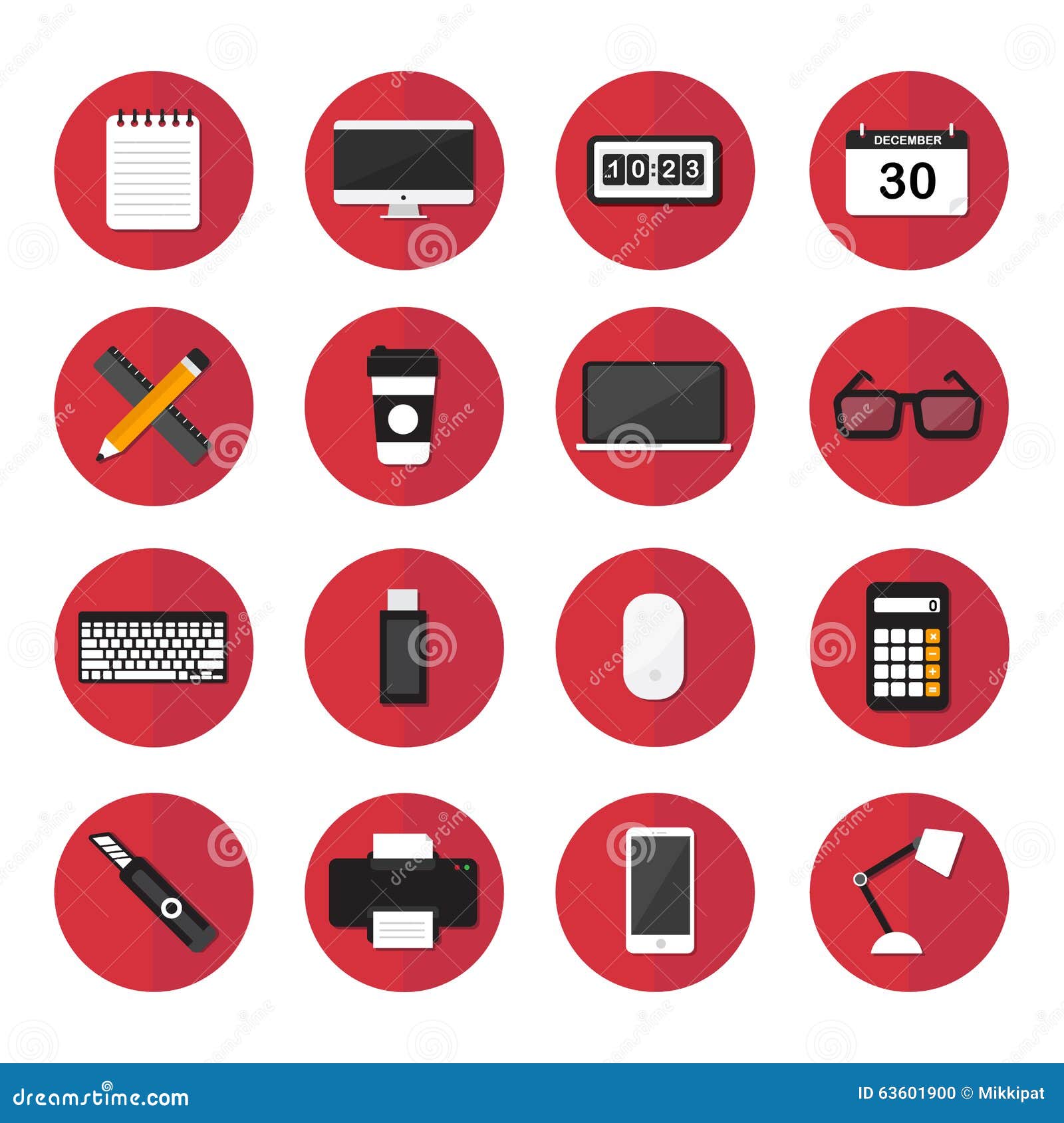 Computer Elements and Icons Flat Design Vector Set Stock Vector ...