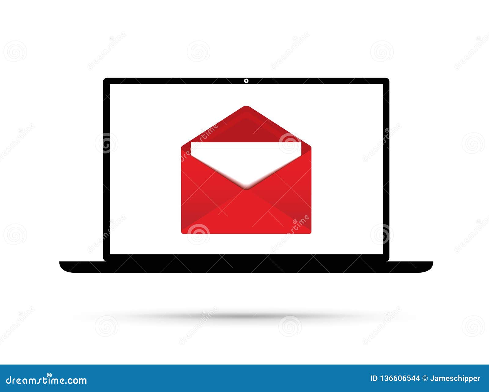 Computer has email stock vector. Illustration of icon - 136606544