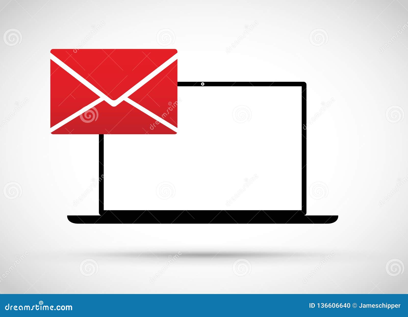 Computer has email stock vector. Illustration of message - 136606640