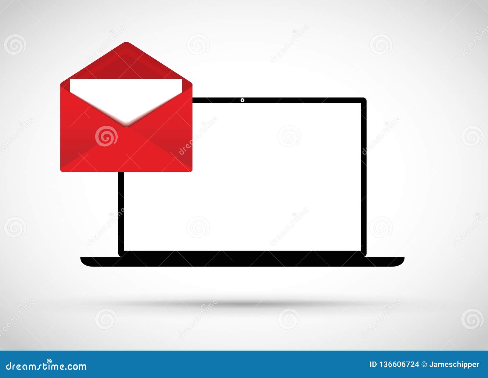 Computer has email stock vector. Illustration of digital - 136606724