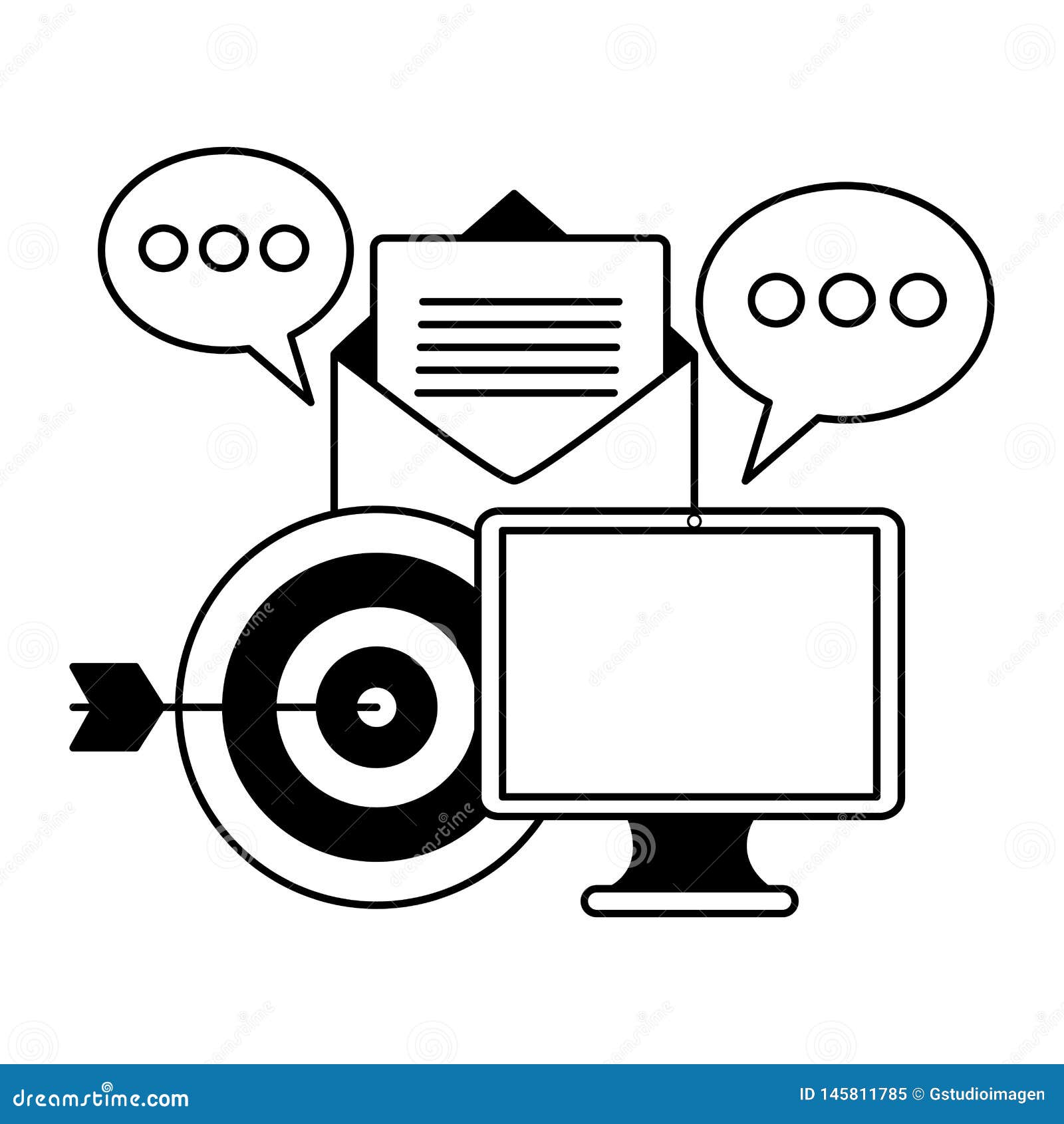 Social media icons stock illustration. Illustration of post - 145811785