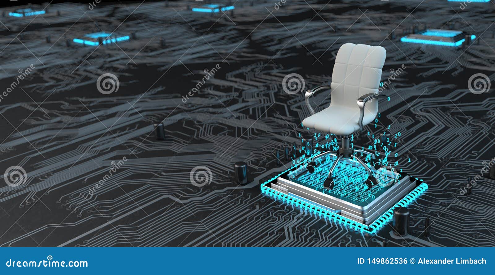 Computer Employees Dark Background Stock Illustration - Illustration of ...