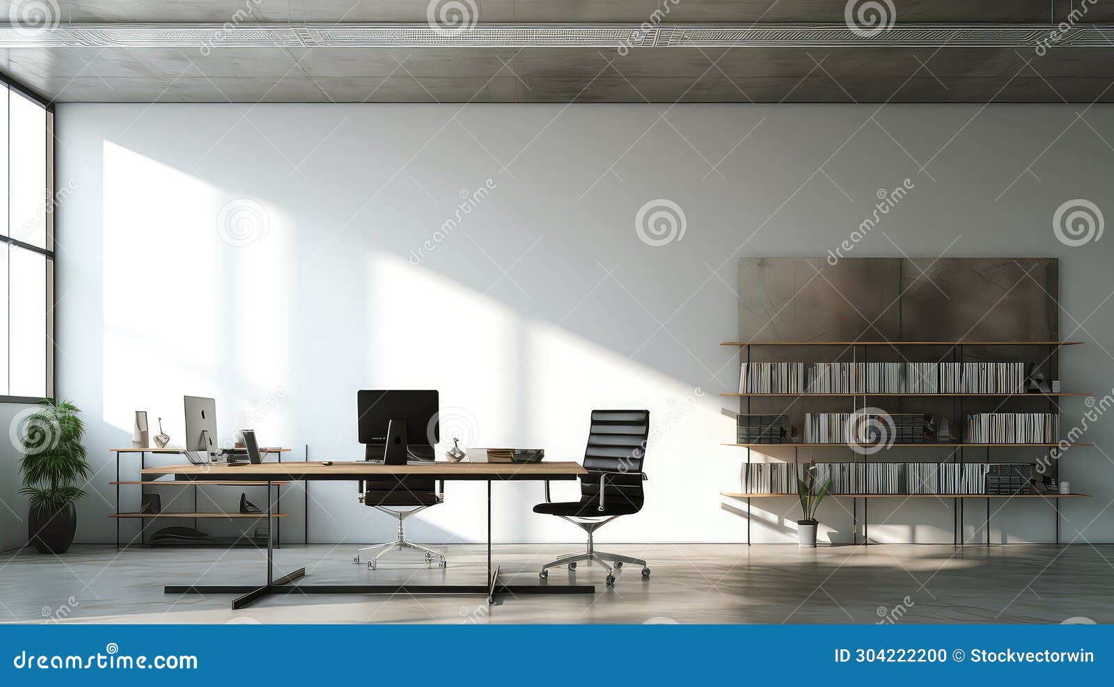Computer Empty Office Background Stock Illustration - Illustration of ...