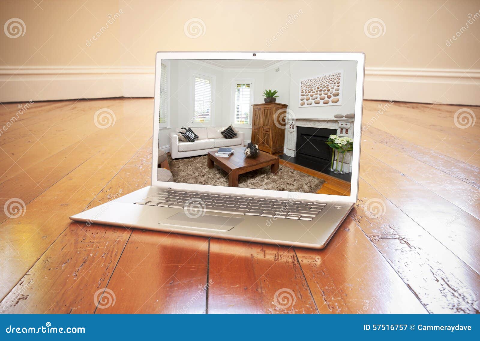 Computer Empty Room Design stock image. Image of furnished - 57516757