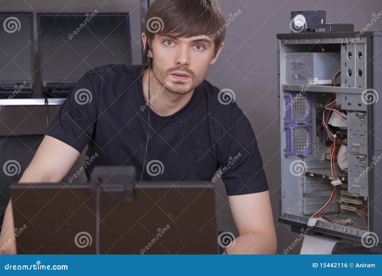 Computer engineer stock photo. Image of support, technically - 15442116