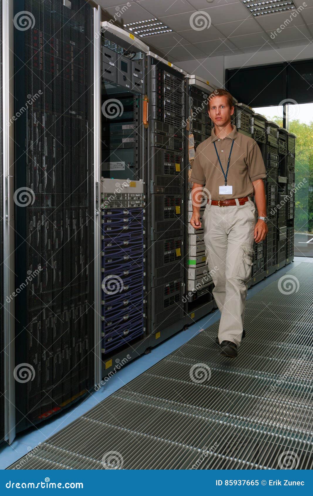 Computer Engineer in Computer Room Stock Image - Image of equipment ...