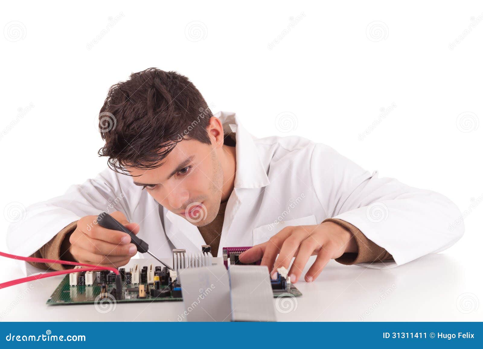 Computer engineer stock image. Image of hardware, examining - 31311411