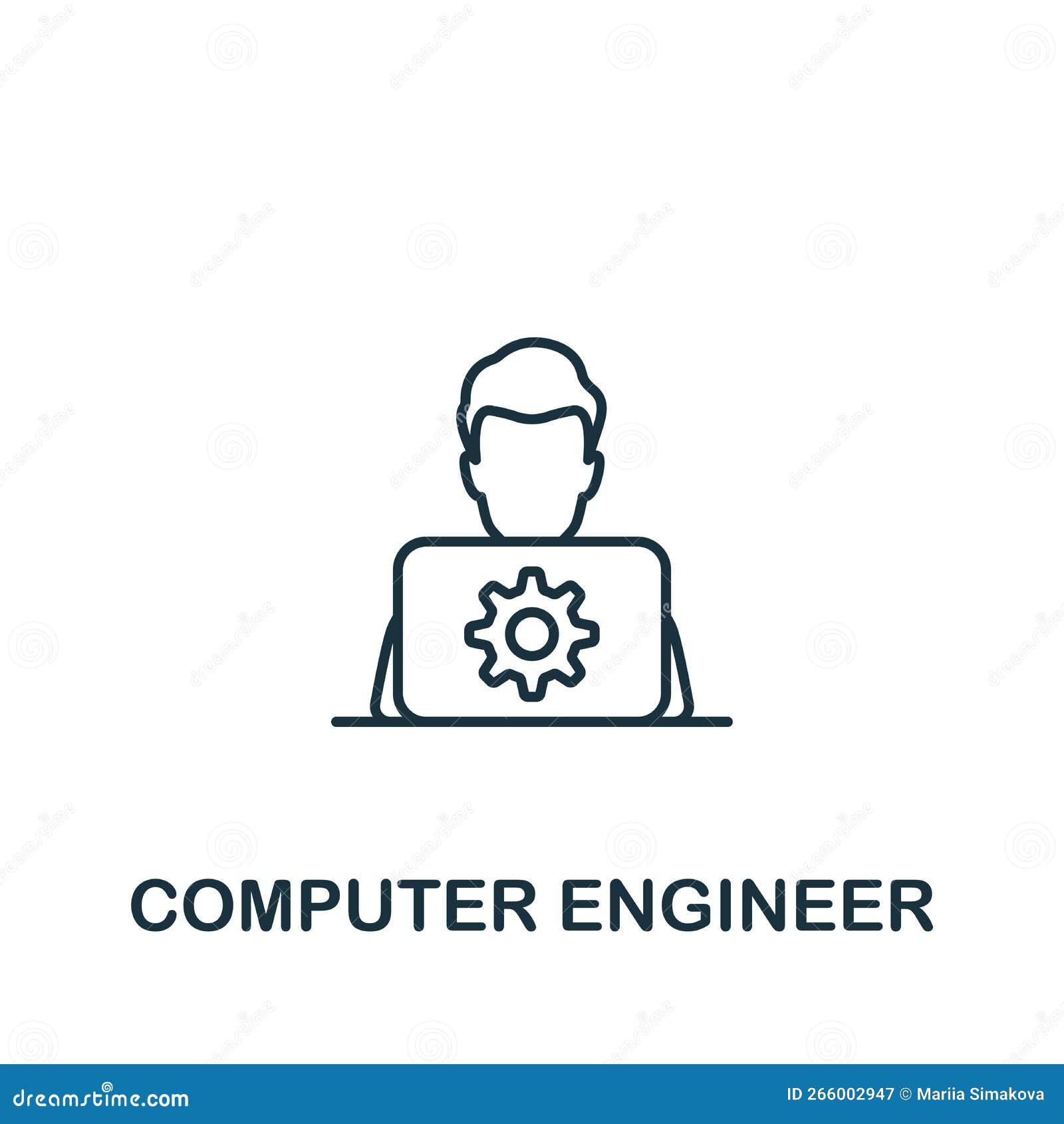 Computer Engineer Icon. Monochrome Simple Project Planning Icon for ...