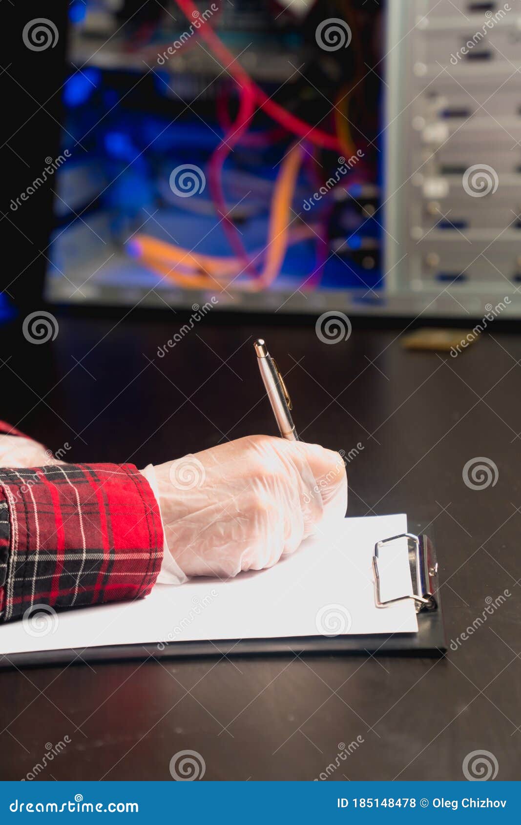 Hand Tongs Cooking On A Gas Grill Backyard High Angle Looking Own At ...